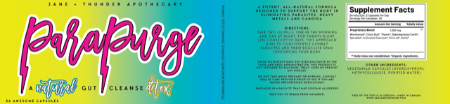 PARAPURGE -Natural Gut Cleanse Detox – Jane and Thunder Apothecary